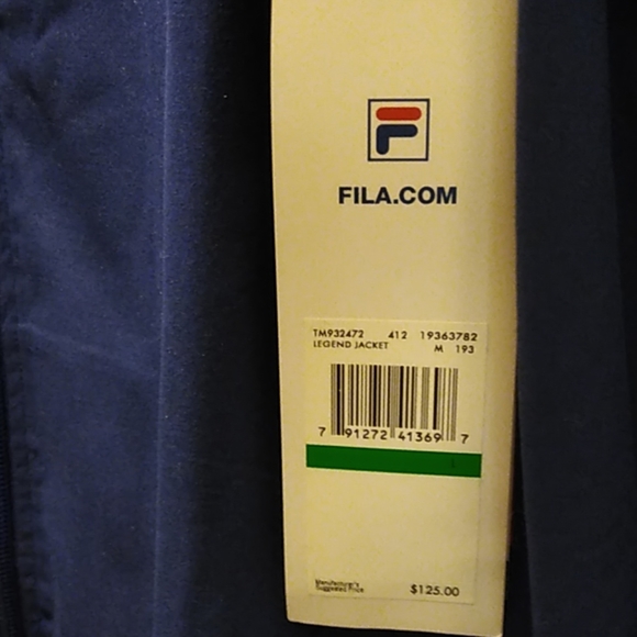 Fila | Jackets & Coats | Fila Mens Legend Tennis Jacket Navy And Placid ...